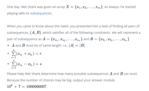 HackerRank Wet Shark and Two Subsequences - TheCScience
